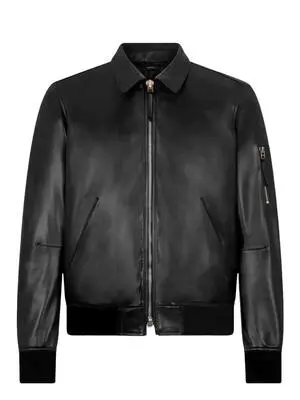 TOM FORD Leather Collar Jacket - Black