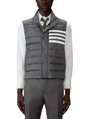 Thom Browne 4-Bar Side-Pockets Gilet Grey