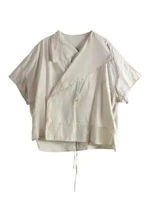 Y’s Striped Panelled Shirt - Neutrals