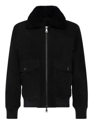 FRANZESE COLLECTION Detachable Collar Jacket - Black