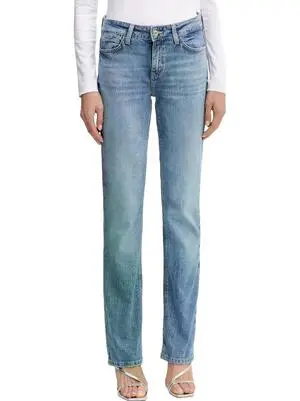 Guess Straight-leg Jeans With Triangle Logo - Blue