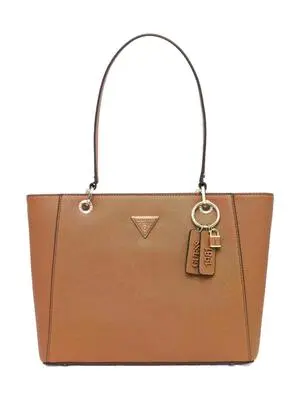 Guess Logo-charm Tote Bag - Brown