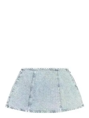 DIESEL Houndstooth-pattern Mini Skirt - Blue