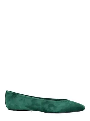 Loro Piana Primula Leather Ballerina Flats - Green