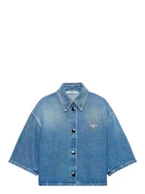 Prada Triangle-logo Shirt - Blue