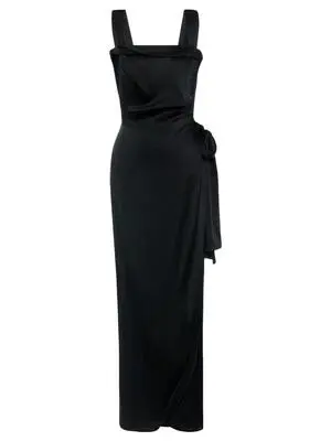 MAISON MARGIELA Bow-detail Asymmetric Gown - Black