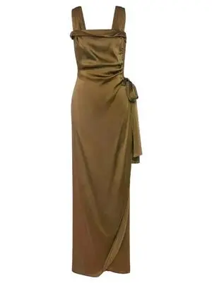 MAISON MARGIELA Draped Asymmetric Gown - Brown