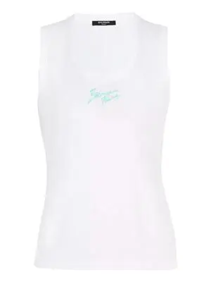 Balmain Logo-print Tank Top - White