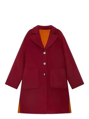 Malìparmi Wool Coat With Pockets And Button Details - Pink