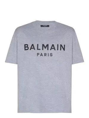 Balmain Printed Cotton T-shirt - Grey