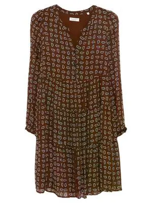 Marc O'polo Tie Detail Mini Dress - Brown