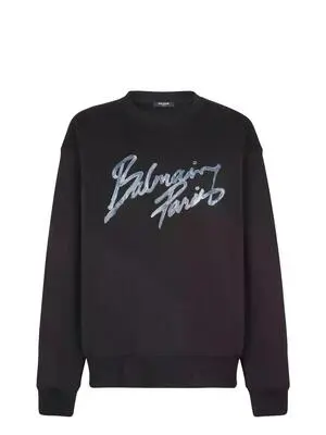 Balmain Logo-print Cotton Sweatshirt - Black