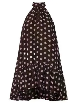 CARA CARA Polka-Dot Ruffled Mini Dress