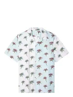 Paul Smith Edelweiss-print Two-tone Shirt - White