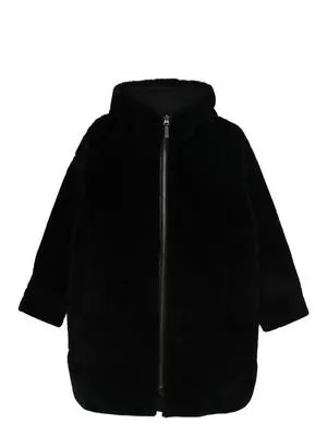 YVES SALOMON Hooded Zip-up Coat - Black