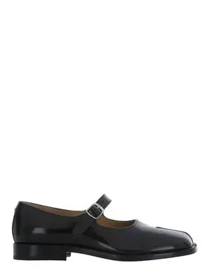 MAISON MARGIELA Tabi Buckle Leather Flat Shoes - Black