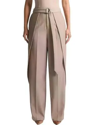 Manière De Voir Tailored Trousers With D-ring Belt - Neutrals