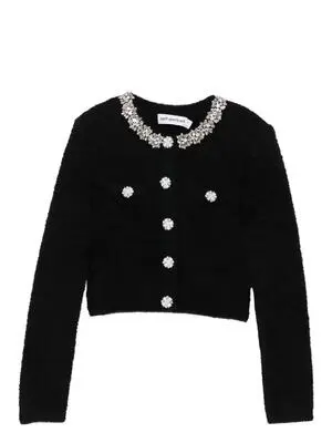 SELF-PORTRAIT Embellished-button Jacket - Black