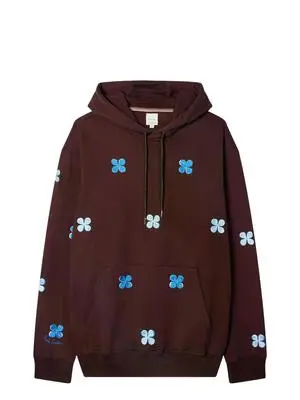 Paul Smith Flower-embroidered Hoodie - Brown