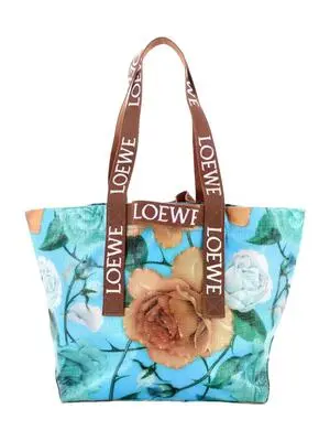 Loewe Fold Logo Strap Printed Vinyl Large Tote Bag - Multicolour