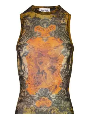 JEAN PAUL GAULTIER Graphic Print Tank Top - Orange