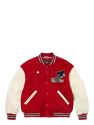 Supreme Appliqued Varsity Jacket - Red