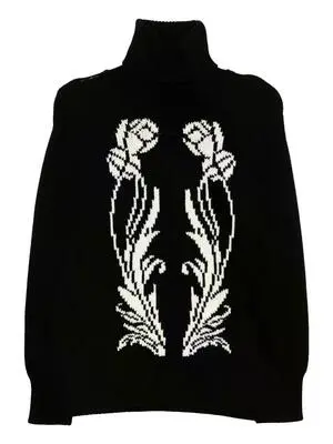 Monse Art Deco-intarsia Knit Jumper - Black