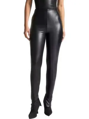 Manière De Voir Faux-leather Leggings - Black