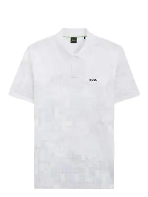 BOSS Geometric-pattern Polo Shirt - White