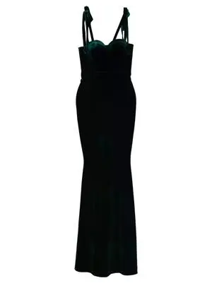 CRISTALLINI Cybele Tie Strap Maxi Dress - Green