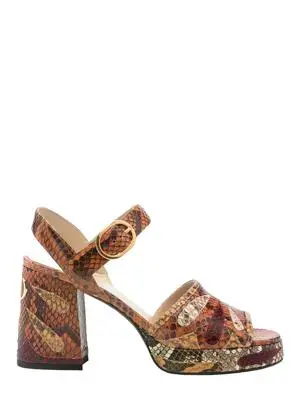 Valentino Garavani 90mm Vlogo Signature Platform Sandals - Brown