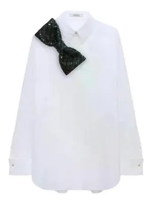 Dorothee Schumacher Poplin Blouse With Sequin Bow - White