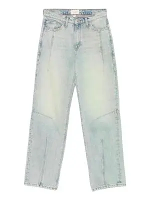 TRIARCHY Paneled Slit Jeans - Blue