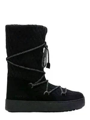 MOON BOOT Knit-Upper Lace-Up Boots
