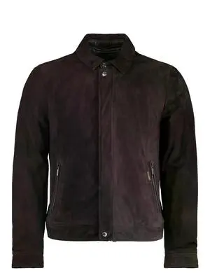 MOORER Anfossi Zip-up Leather Jacket - Brown