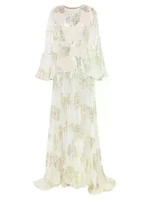MIAU BY CLARA ROTESCU Flared Maxi Dress - Neutrals