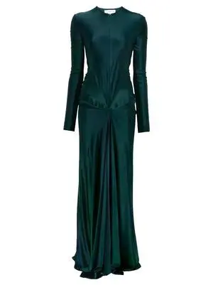 Victoria Beckham Long-sleeve Cut-out Maxi Dress - Blue
