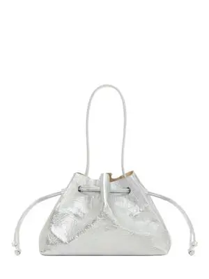 MANSUR GAVRIEL Drawstring Pouchette Crinkle Tote - Silver