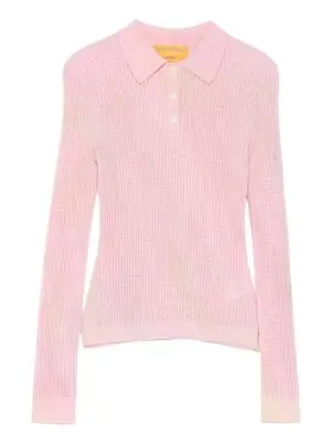 Guest In Residence Long-sleeved Polo Top - Pink