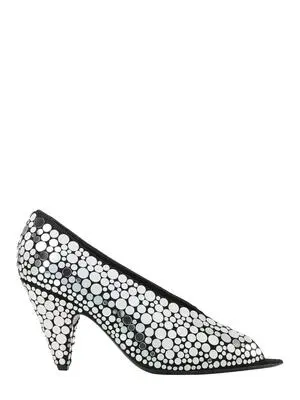 SERGIO ROSSI 85mm Beak Peep-toe Pumps - Silver