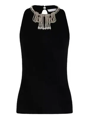 Rabanne Jeweled-embroidered Top - Black