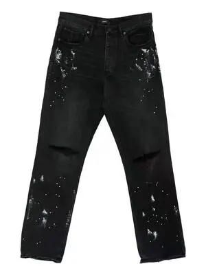 PURPLE BRAND Ripped Jeans With Paint Splatter Effect - Black