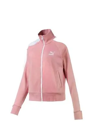 PUMA T7 Zip Striped Sweatshirt - Pink