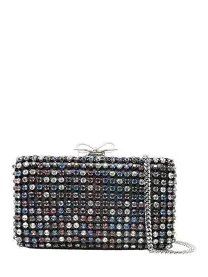 SELF-PORTRAIT Crystal-embellished Mini Clutch - Black