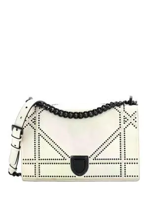 Dior Diorama Flap Bag Studded Leather Medium Shoulder Bag - Neutrals