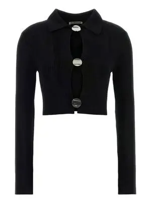 JIL SANDER Button Polo-collar Cardigan - Black