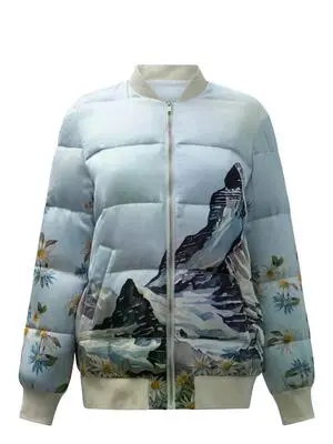 SLEEP NO MORE Graphic-print Padded Jacket - Blue