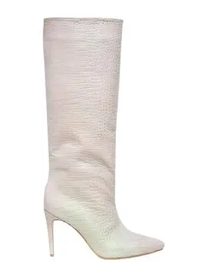 GINISSIMA Milla Crocodile-embossed Knee-high Boots - Neutrals