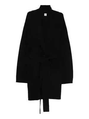 TOTEME Shawl-Lapel Knitted Coat Black