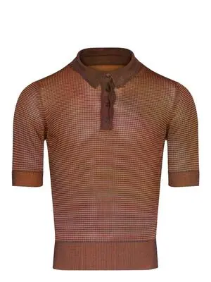 MAISON MARGIELA Striped Polo Shirt - Brown